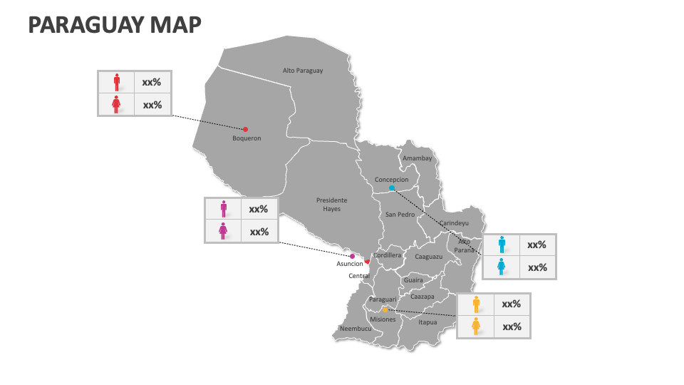 Paraguay map for Google Slides and PowerPoint - PPT Slides
