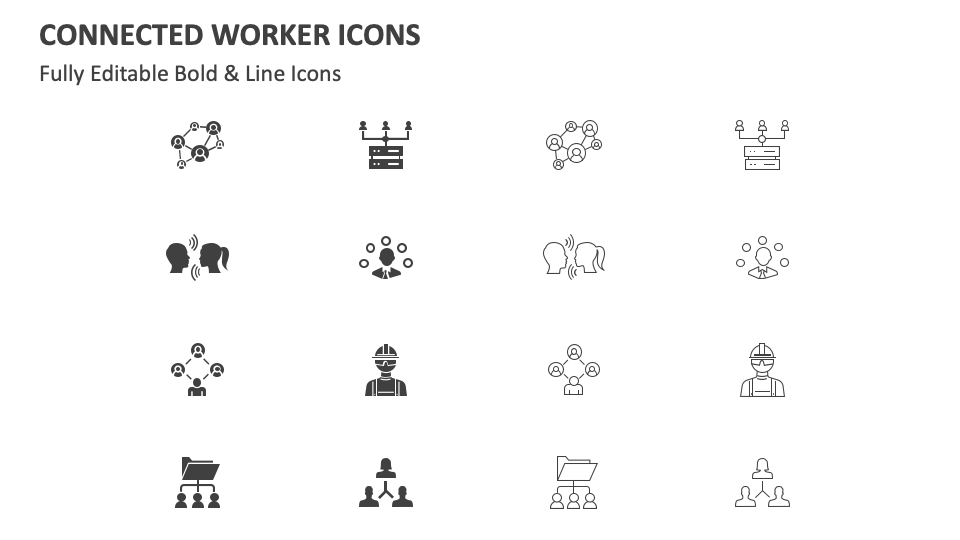 Connected Worker Icons for Google Slides and PowerPoint