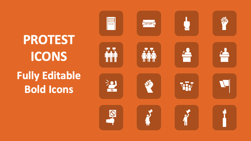 Protest Icons for Google Slides and PowerPoint