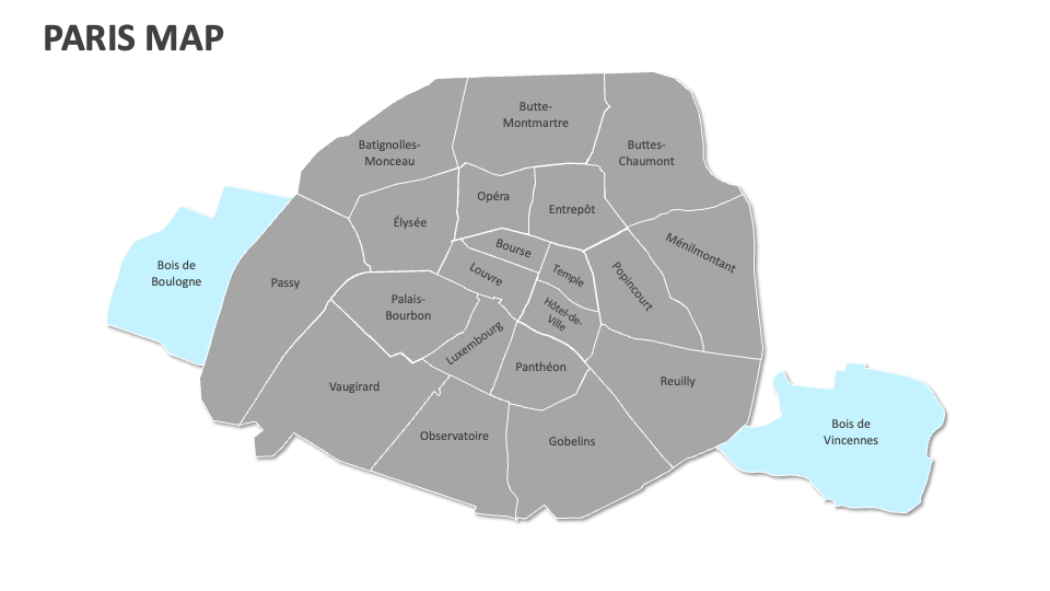 Paris Map for Google Slides and PowerPoint - PPT Slides