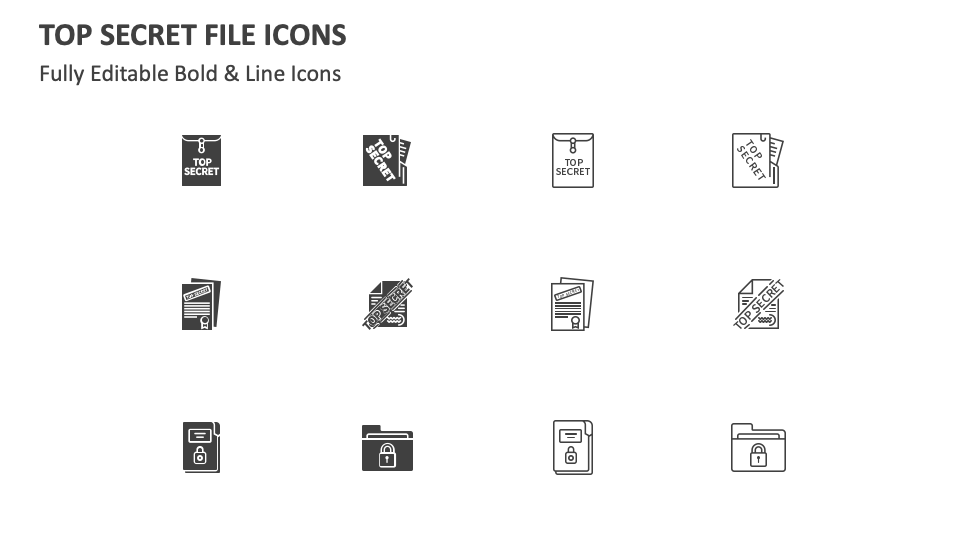 Top Secret File Icons for Google Slides and PowerPoint