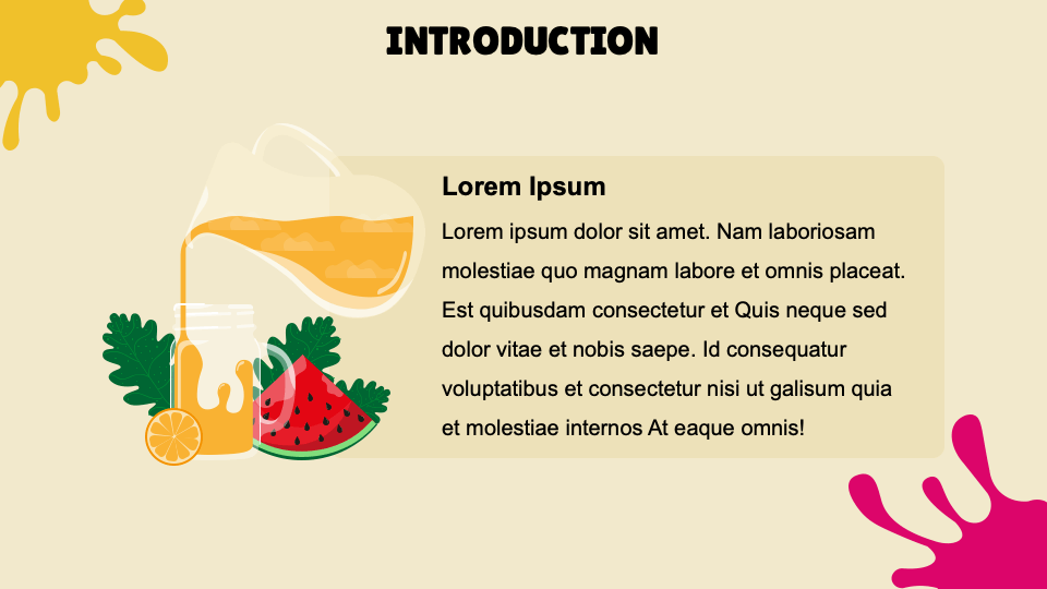 Juice Shop Presentation Theme for PowerPoint and Google Slides - PPT Slides