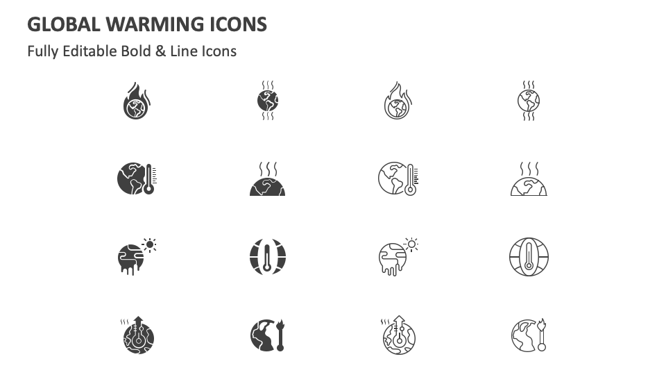 Global Warming Icons for Google Slides and PowerPoint