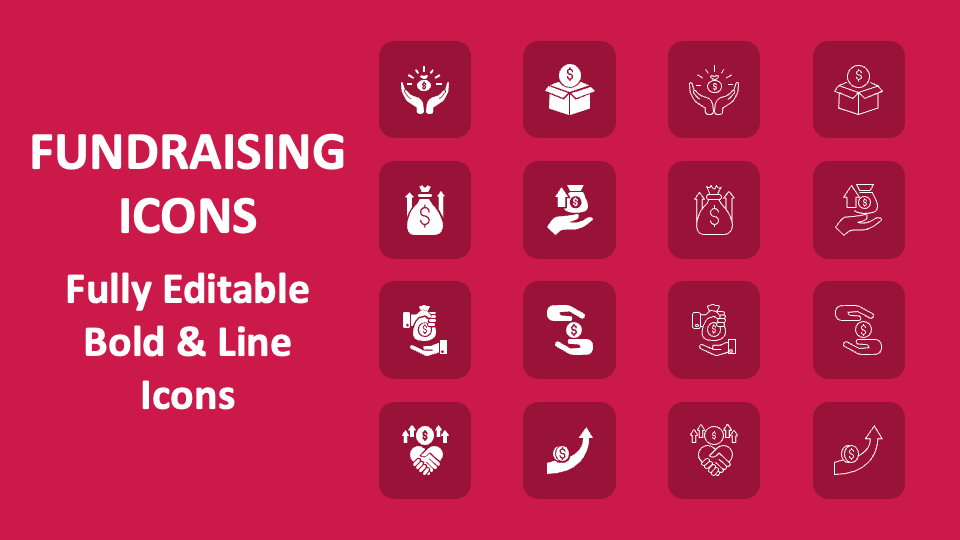 Fundraising Icons for Google Slides and PowerPoint