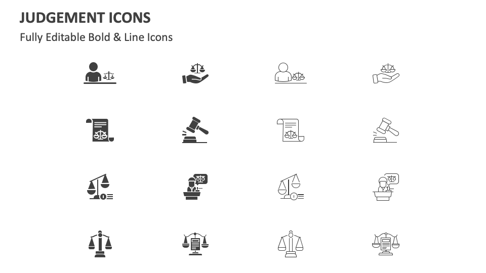 Judgement Icons for Google Slides and PowerPoint