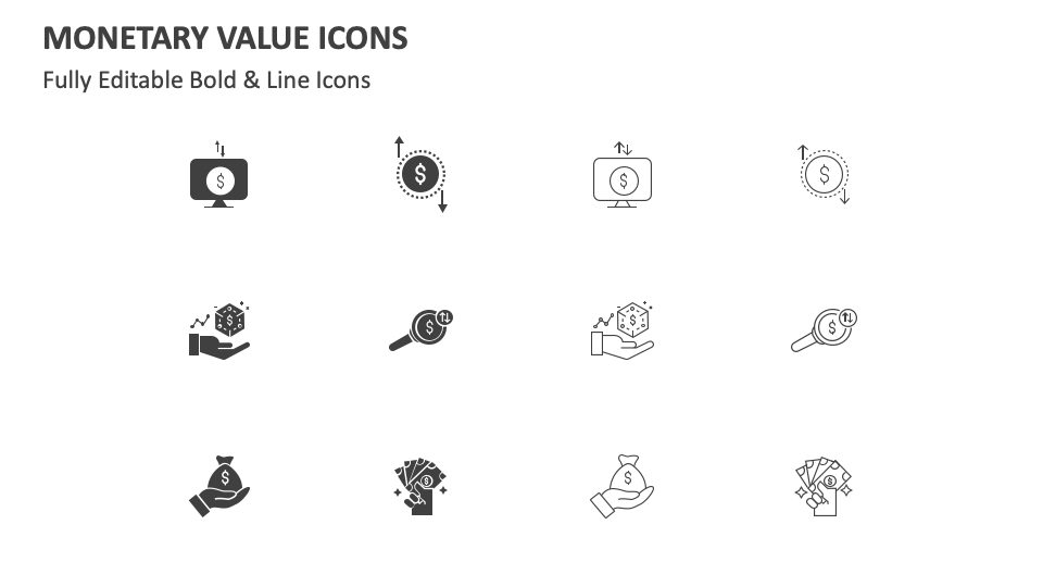 Monetary Value Icons for Google Slides and PowerPoint