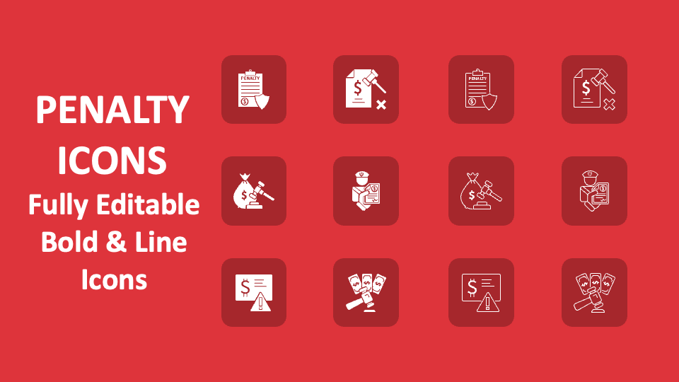 Penalty Icons for Google Slides and PowerPoint