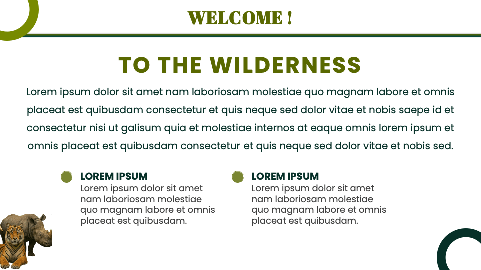 Free - Wild Animals Template for Google Slides and PowerPoint - PPT Slides