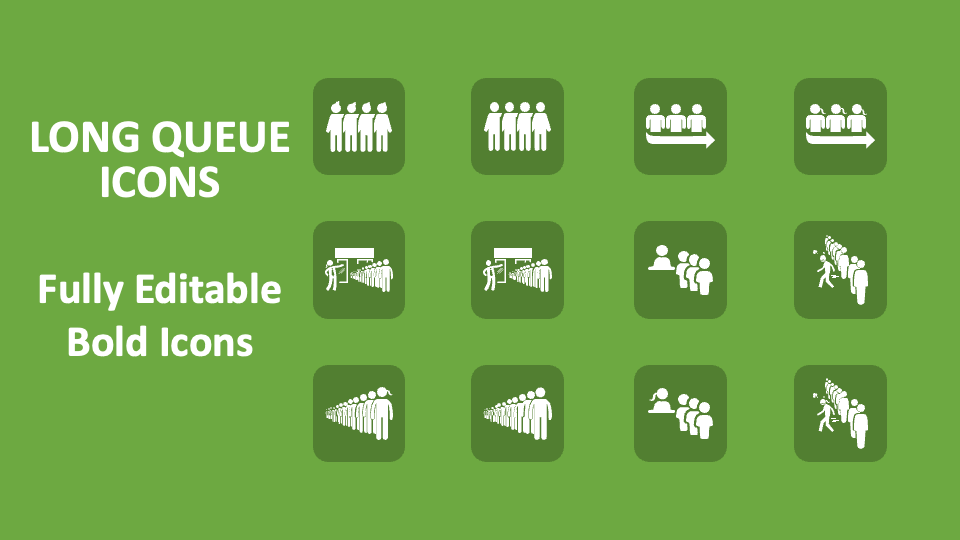 Long Queue Icons for Google Slides and PowerPoint Long Queue Icons for Google Slides and PowerPoint