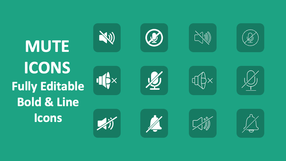 Mute Icons for Google Slides and PowerPoint