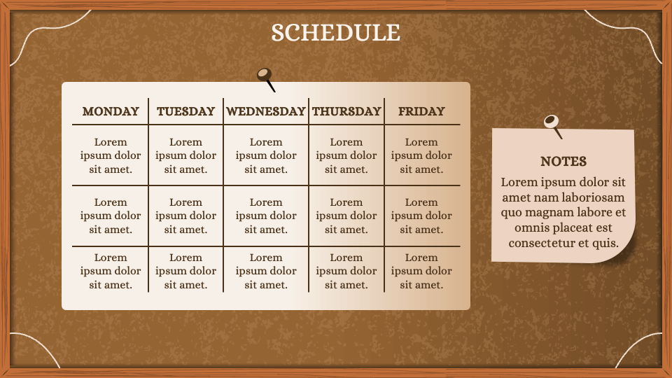 Free Cork Board Theme for Google Slides and PowerPoint