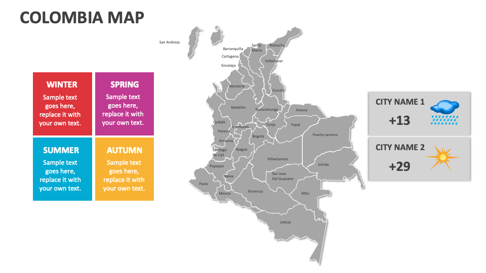 Colombia Map for Google Slides and PowerPoint - PPT Slides