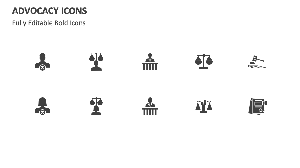 Advocacy Icons for Google Slides and PowerPoint