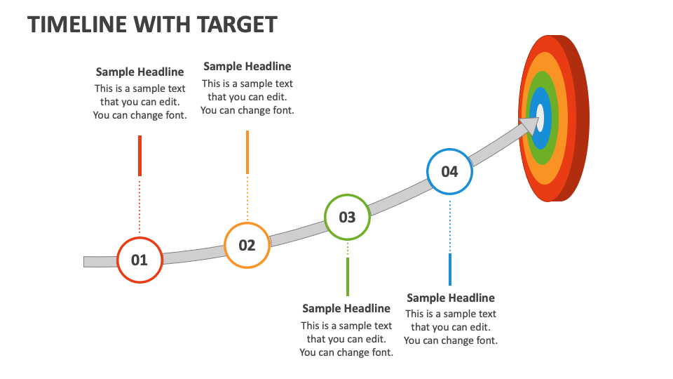 Timeline With Target PowerPoint and Google Slides Template - PPT Slides