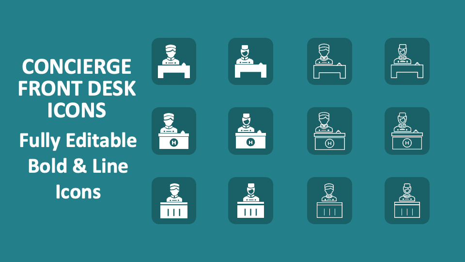 Concierge Front Desk Icons for Google Slides and PowerPoint