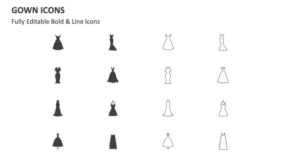 Gown Icons for Google Slides and PowerPoint