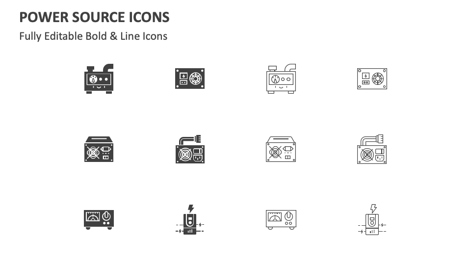 Power Source Icons for PowerPoint and Google Slides - PPT Slides