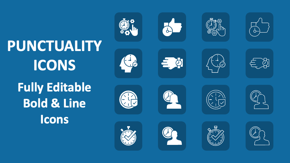 Punctuality Icons for Google Slides and PowerPoint