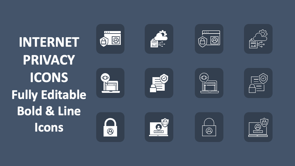 Internet Privacy Icons for Google Slides and PowerPoint