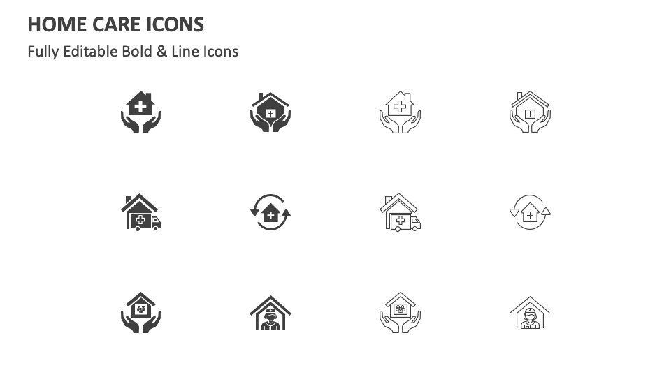 Home Care Icons for Google Slides and PowerPoint
