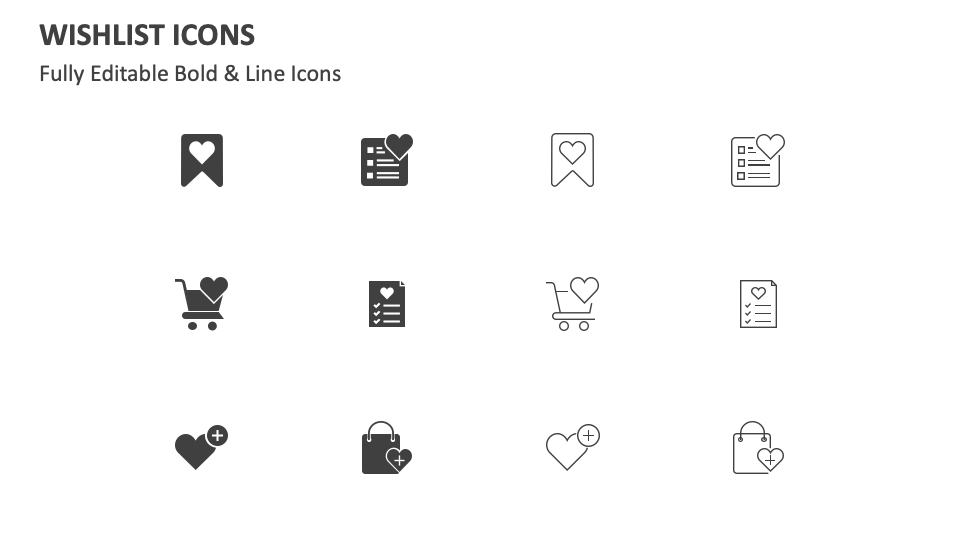 Wishlist Icons for Google Slides and PowerPoint