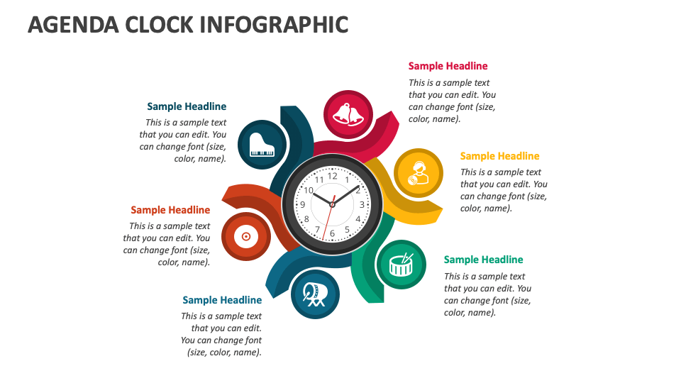Agenda Clock Infographic PowerPoint and Google Slides Template - PPT Slides