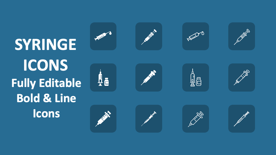 Syringe Icons for Google Slides and PowerPoint