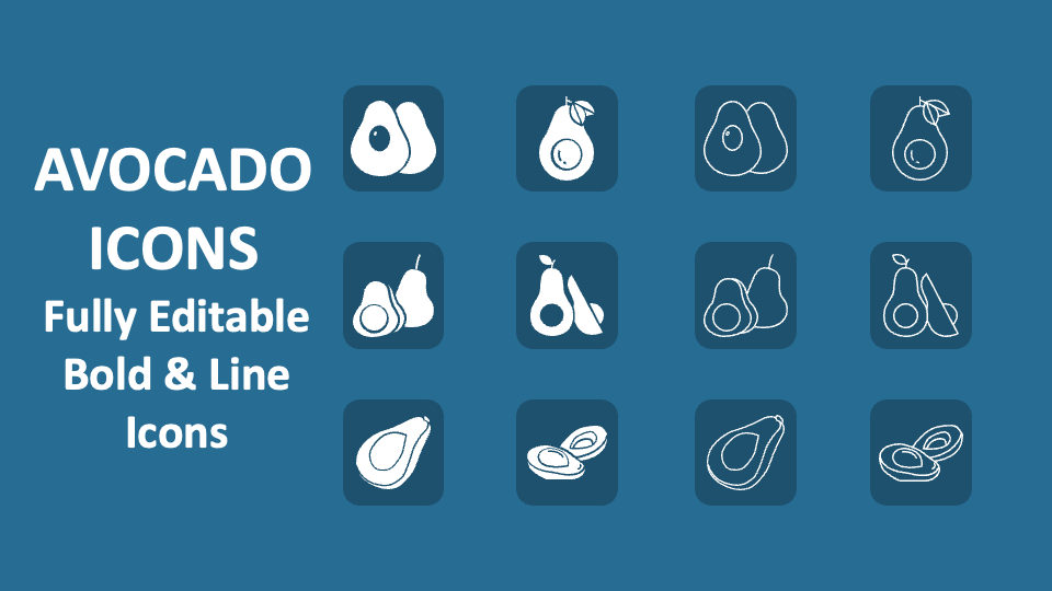 Avocado Icons for PowerPoint and Google Slides - PPT Slides
