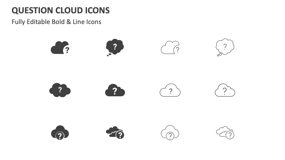 Question Cloud Icons for Google Slides and PowerPoint