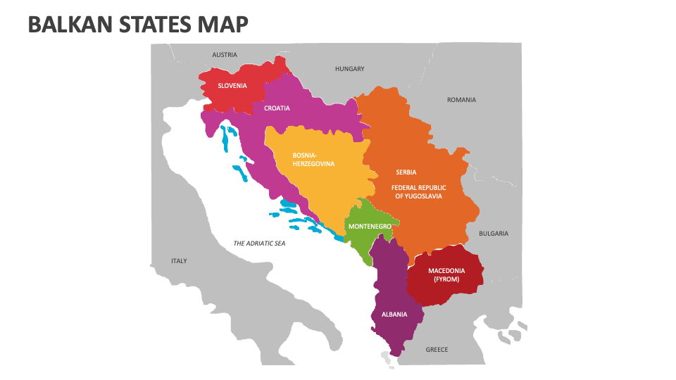 Balkan States map for Google Slides and PowerPoint - PPT Slides