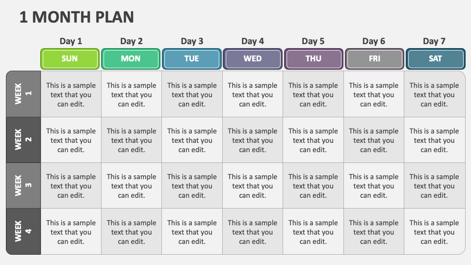 1 Month Plan PowerPoint and Google Slides Template - PPT Slides