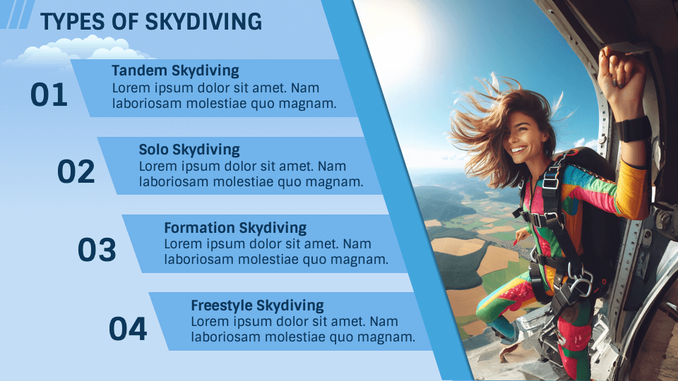 Free Skydiving Presentation Theme for Google Slides and PowerPoint