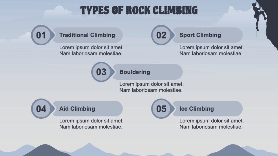 Free Rock Climbing Presentation Theme for Google Slides and PowerPoint