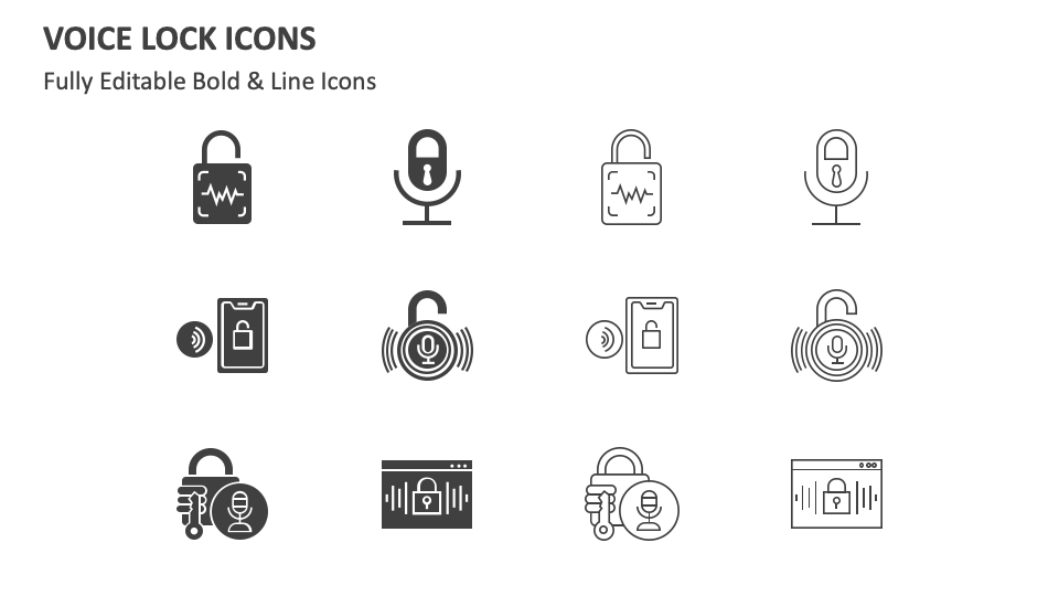 Voice Lock Icons for PowerPoint and Google Slides - PPT Slides