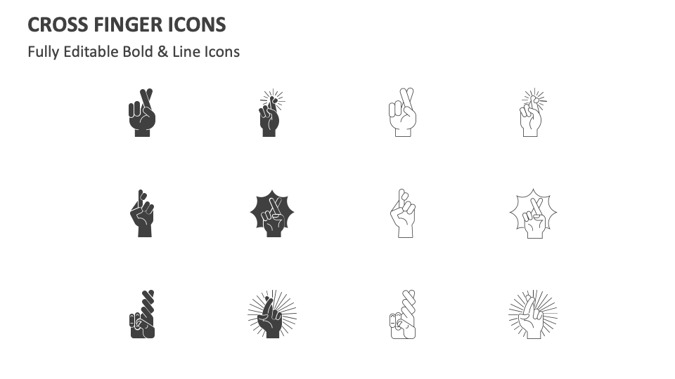 Cross Finger Icons for Google Slides and PowerPoint