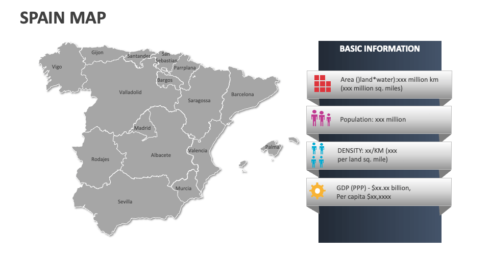 Spain Map for Google Slides and PowerPoint - PPT Slides