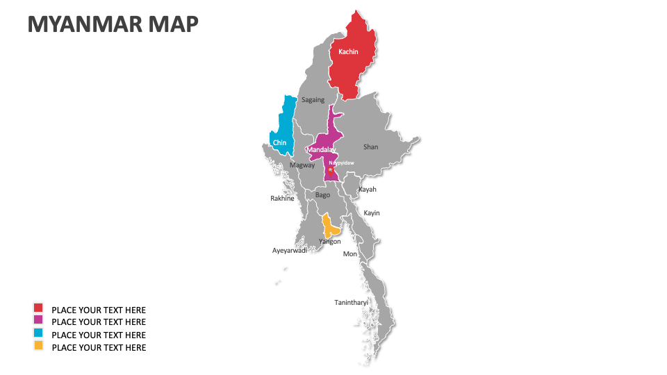Myanmar Map for Google Slides and PowerPoint - PPT Slides