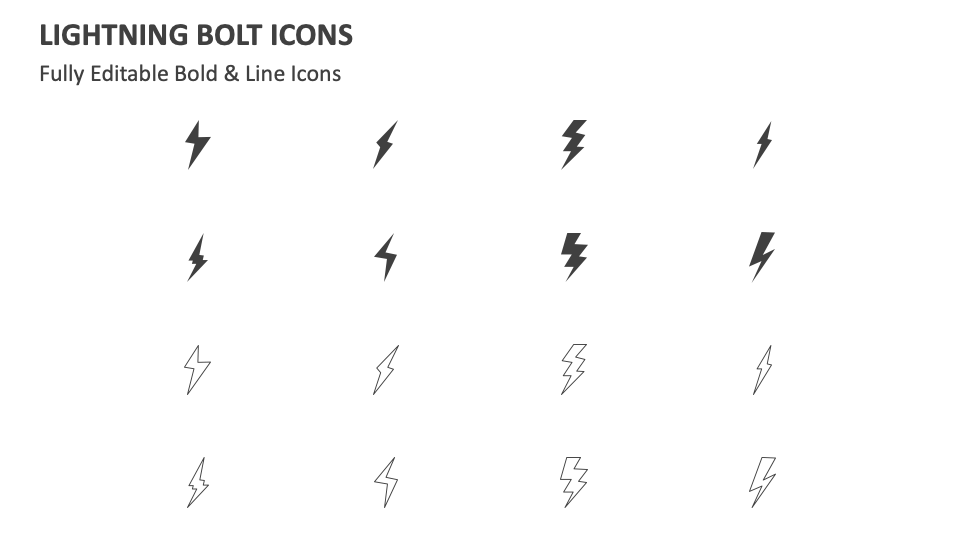 Lightning Bolt Icons for Google Slides and PowerPoint