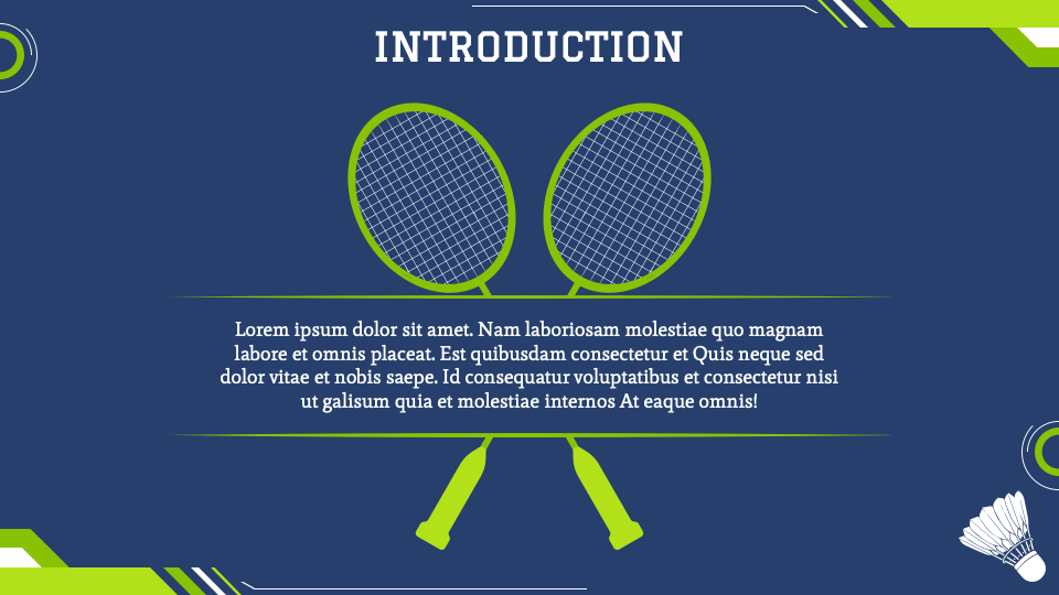 Free Badminton Presentation Theme for Google Slides and PowerPoint