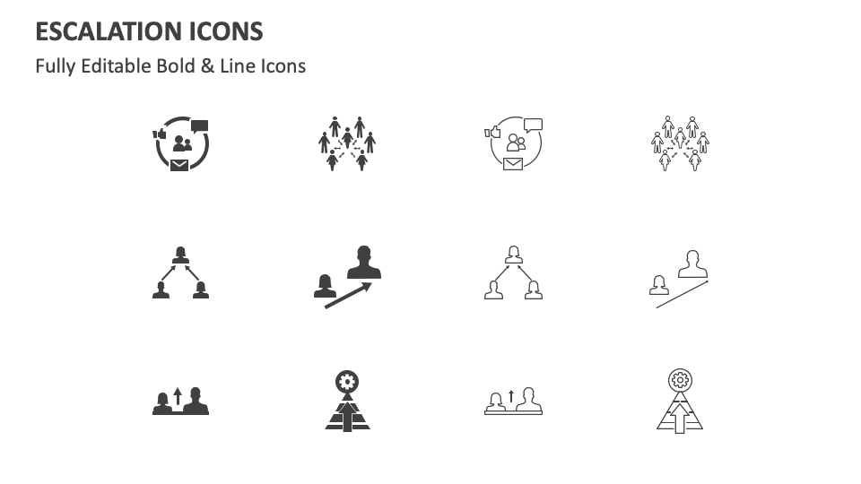 Escalation Icons for Google Slides and PowerPoint