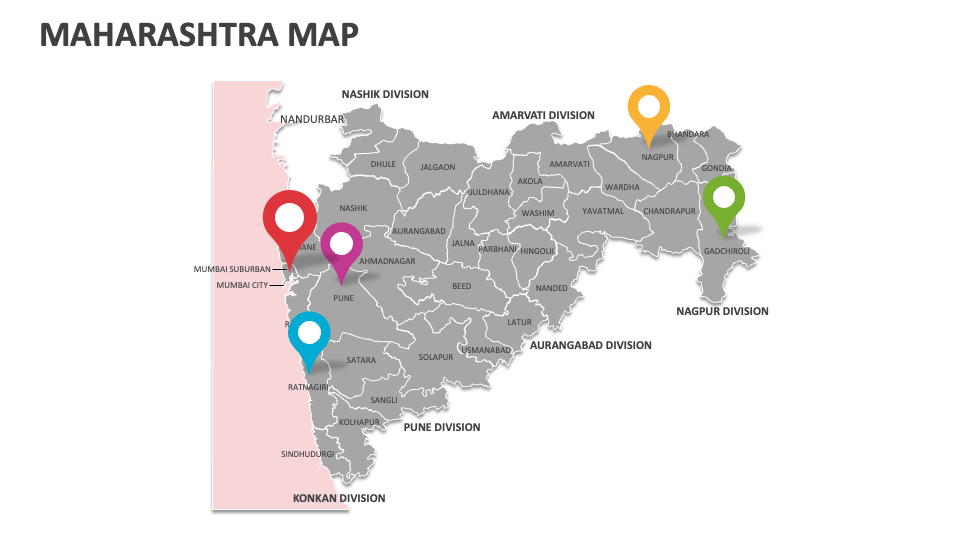 Maharashtra Map for Google Slides and PowerPoint - PPT Slides