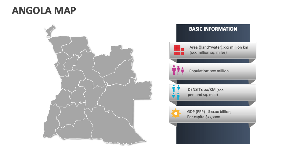 Angola Map for Google Slides and PowerPoint - PPT Slides