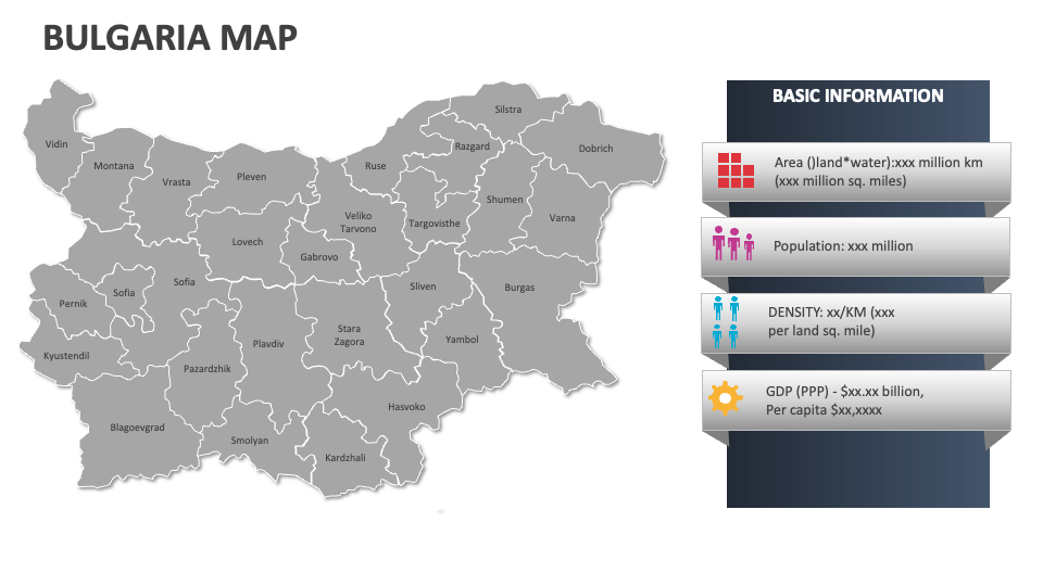 Bulgaria Map for Google Slides and PowerPoint - PPT Slides