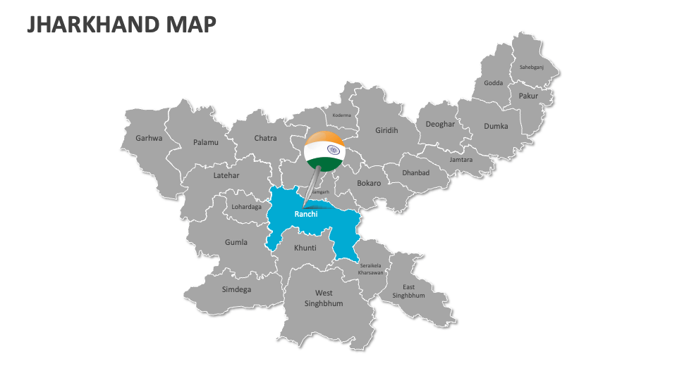 Jharkhand Map for Google Slides and PowerPoint - PPT Slides