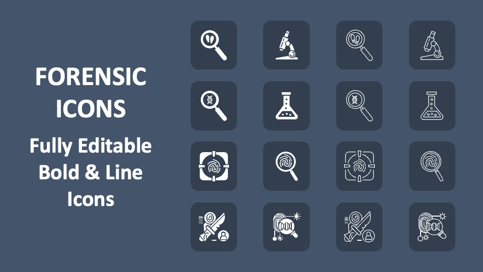 Forensic Icons for Google Slides and PowerPoint