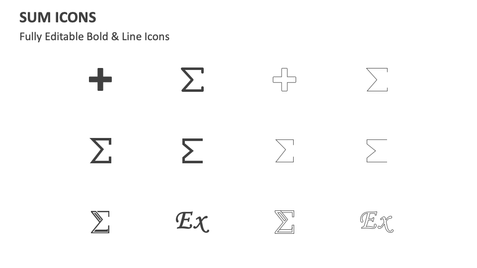 Sum Icons for Google Slides and PowerPoint
