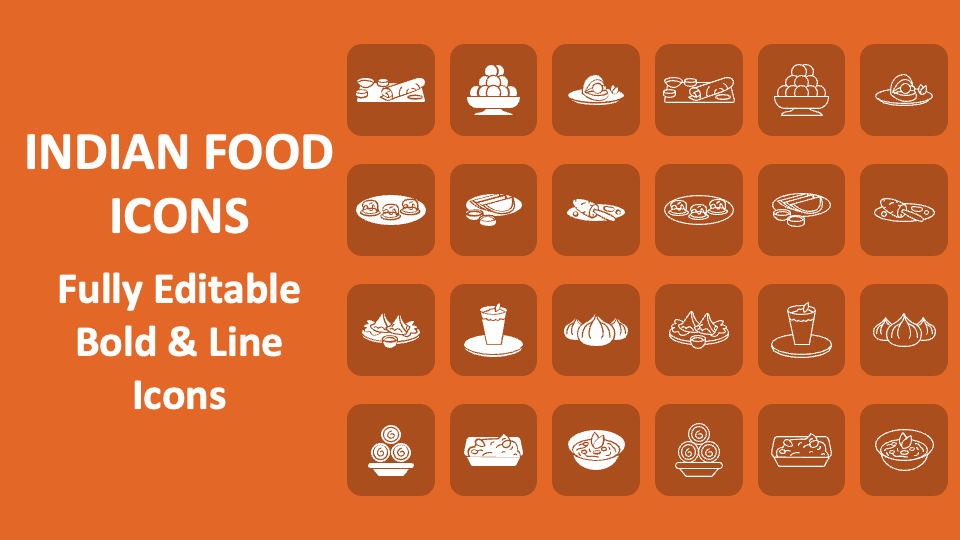 Indian Food Icons for Google Slides and PowerPoint
