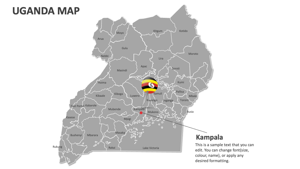 Uganda Map for Google Slides and PowerPoint - PPT Slides