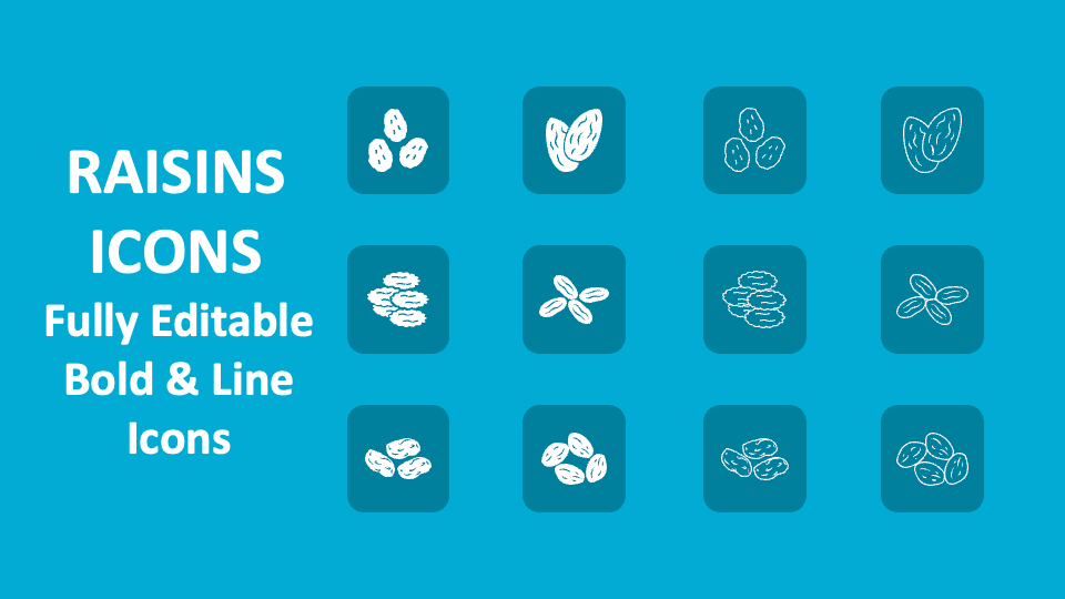 Raisins Icons for Google Slides and PowerPoint