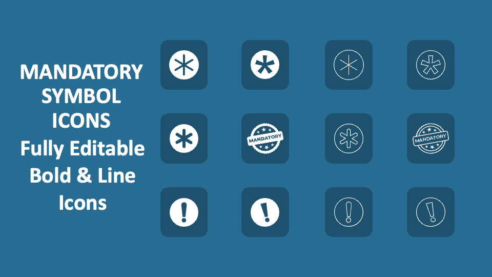 Mandatory Symbol Icons for Google Slides and PowerPoint